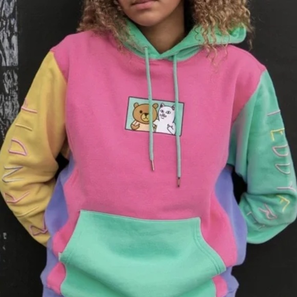 Teddy Fresh | Other | Teddy Fresh X Ripndip Color Block Hoodie | Poshmark